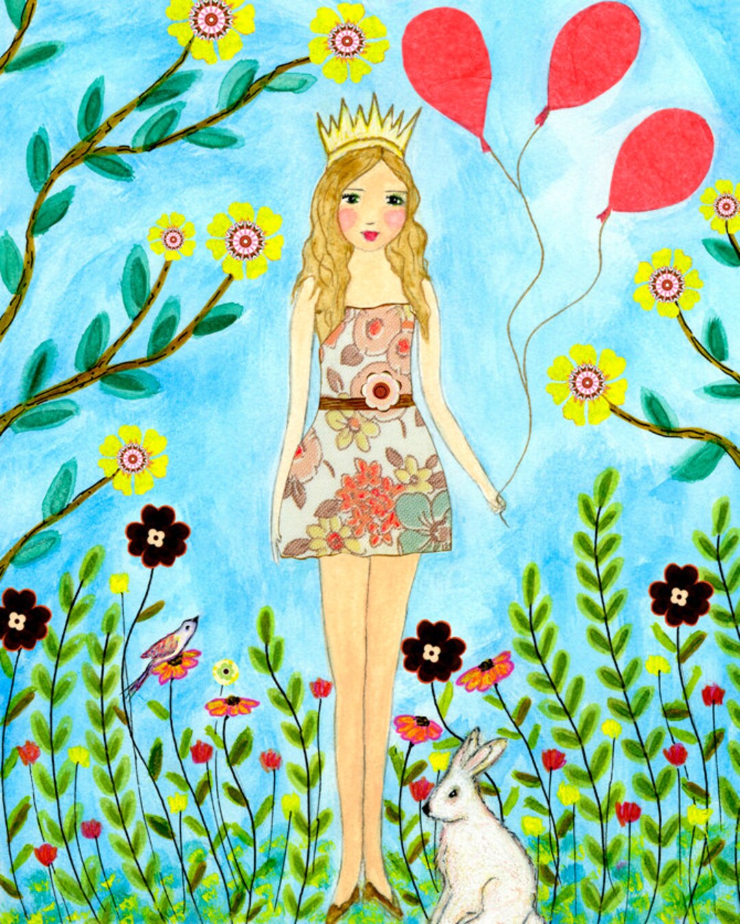 Nursery Wall Art, Princess Painting Wall Art, Nursery Art Print, Baby ...