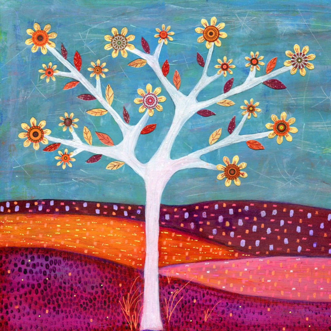 Kunstdruck Große Baum Kunstdruck Rost Baum Malerei Baum ...