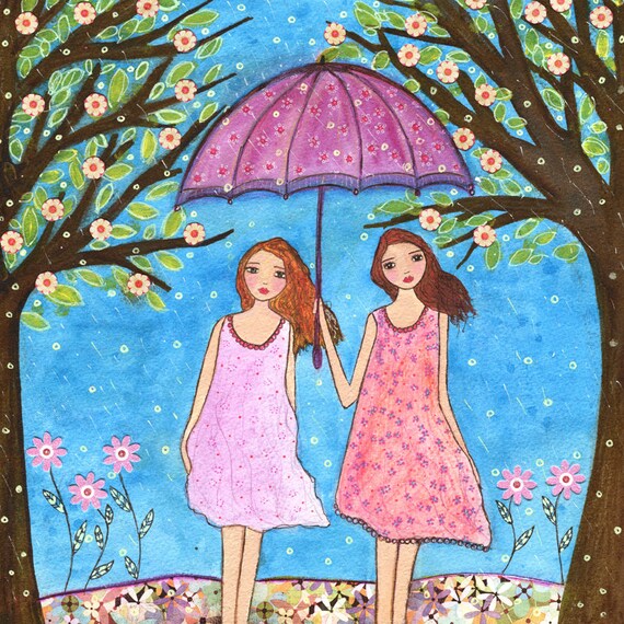 Sister Art Print Large Sister Print Girls Room Nursery | Etsy