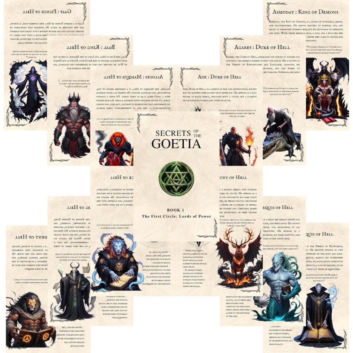 Secrets of the Goetia: Lords of Power – Printable Grimoire Pages for D ...