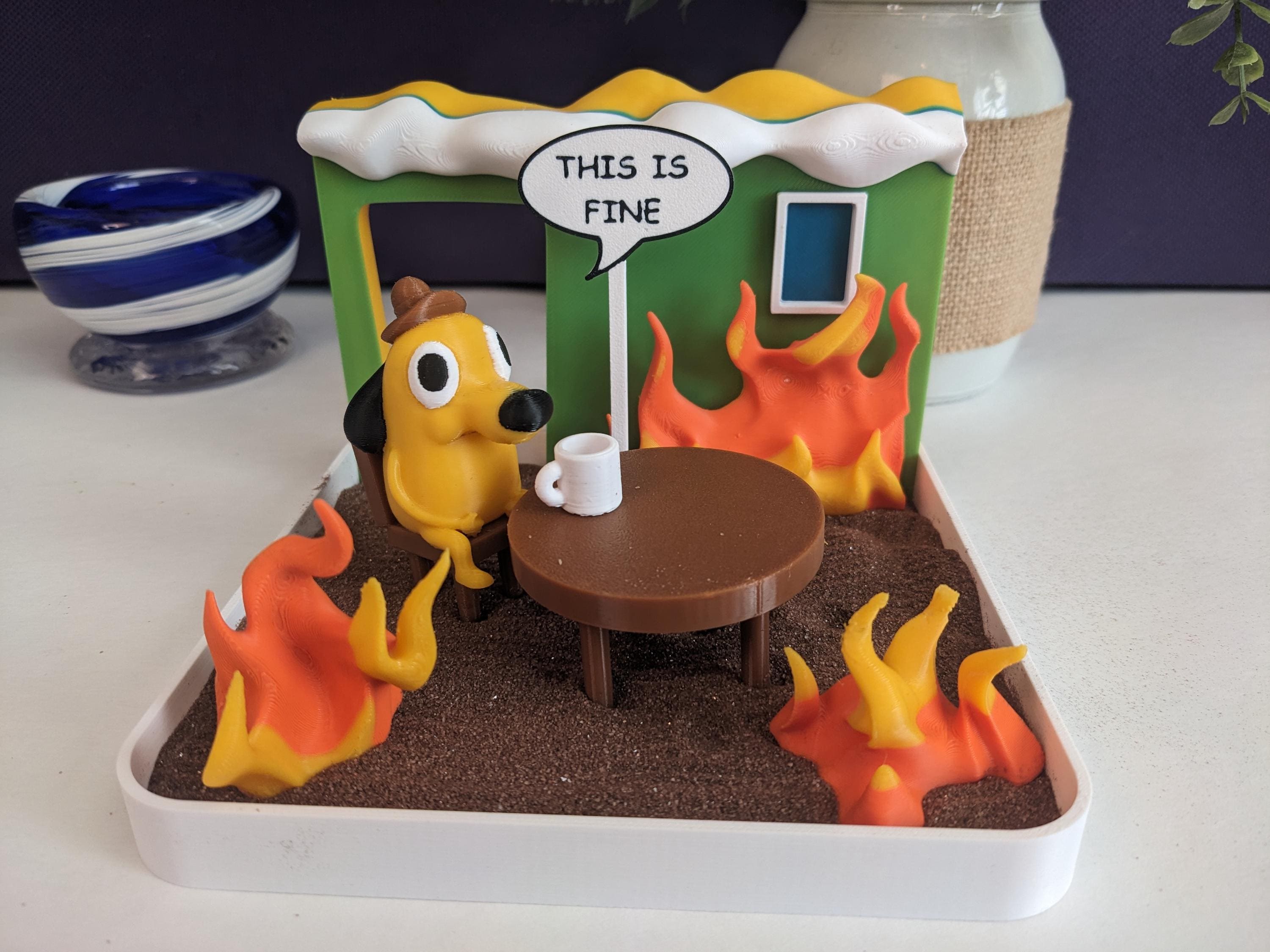This is Fine Dog Meme Zen Garden – 3D Printed Meme-inspired Desk Toy ...