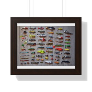 Fishing Lure Framed Horizontal Poster, Fishing Lure Poster, Fishing ...