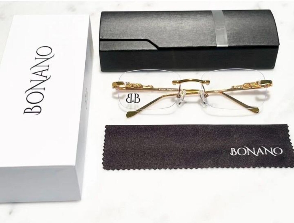 Bonano Giaguaro Gold Sunglasses, 18k Plated Jaguar Temple - Etsy