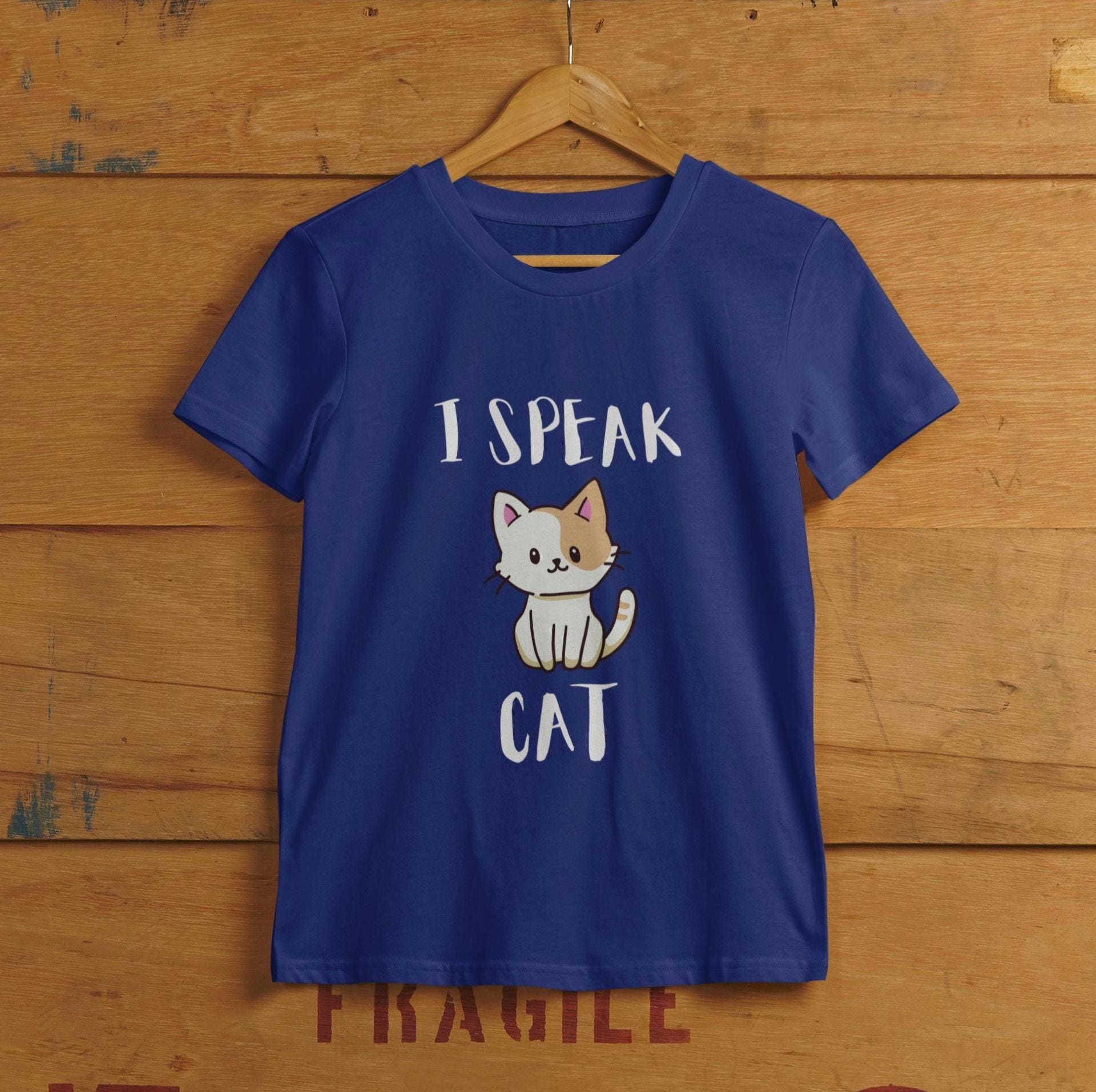 I Speak Cat Unisex Softstyle T-shirt| Cat Language Shirt| Pet Lover ...