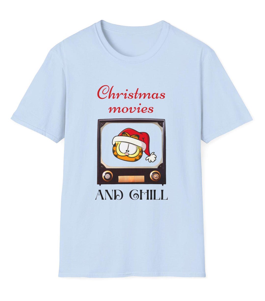Christmas Movies and Chill garfield Unisex Softstyle T-shirt - Etsy