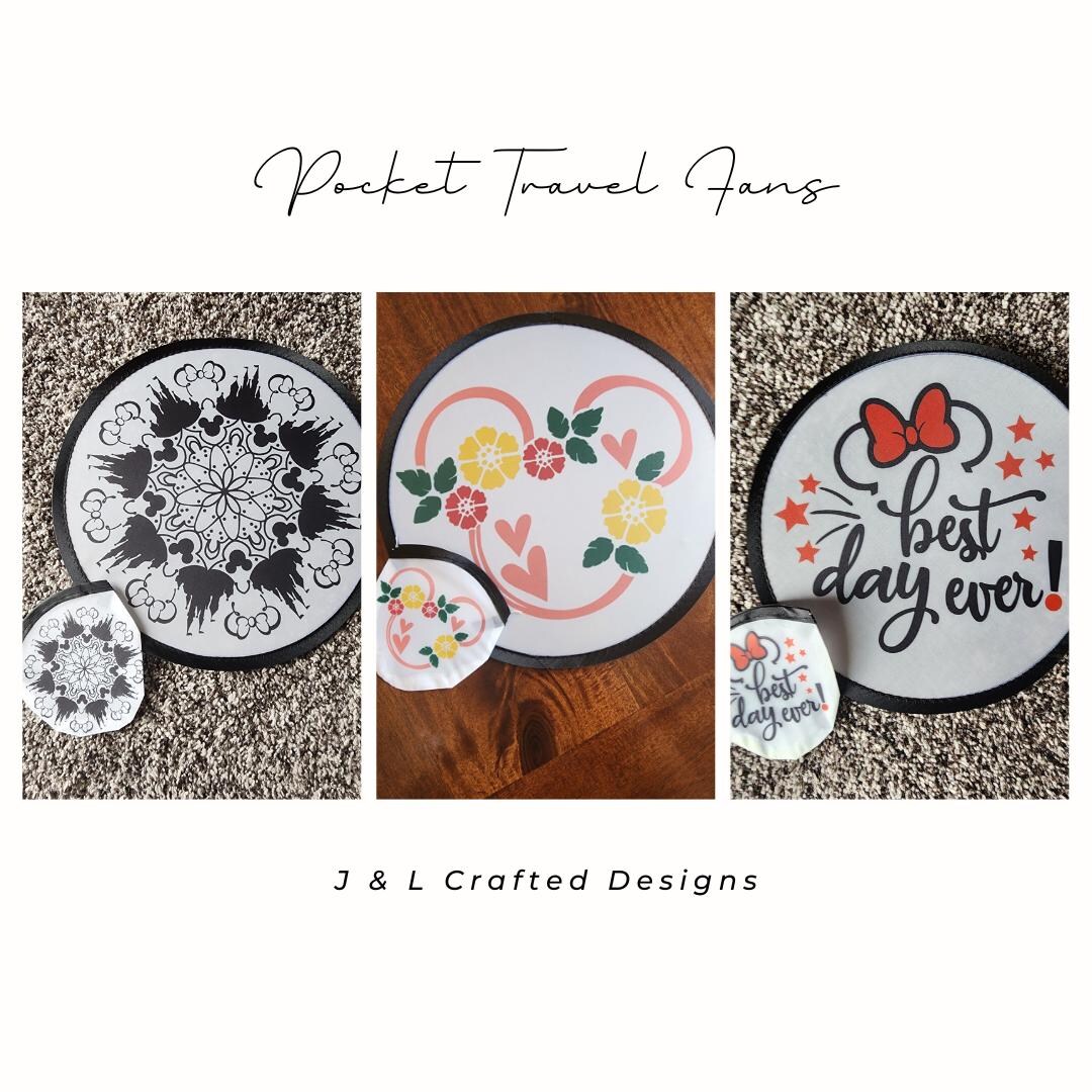 Disney Floral or Castle Mickey Minie Foldable Hand Fan 9", Travel ...
