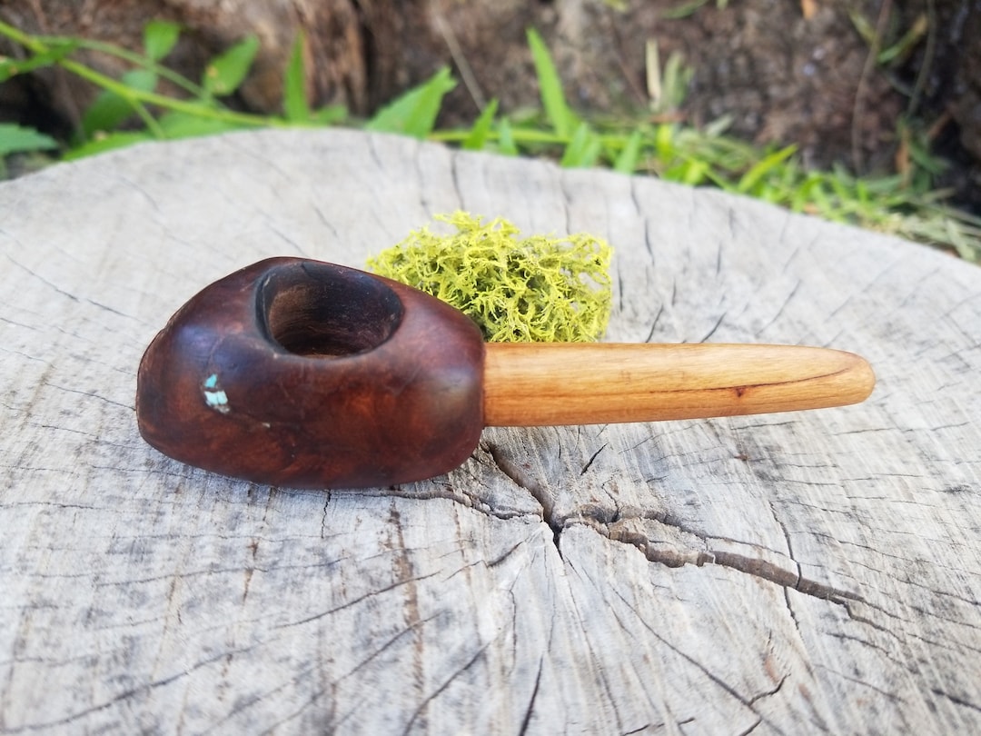 Mini Wood Smoking Pipe, Manzanita Wood, Live Edge Wood, Mapacho Tobacco ...