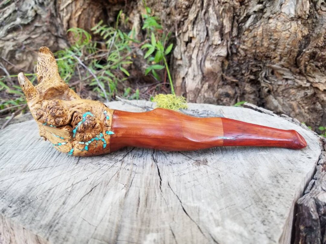 Sage Root Wood Pipe: Live Edge Cedar, Red Padauk & Sleeping Beauty ...