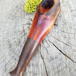 Manzanita Wood Smoking Pipe, Live Edge Wood, Mapacho Tobacco, Black ...