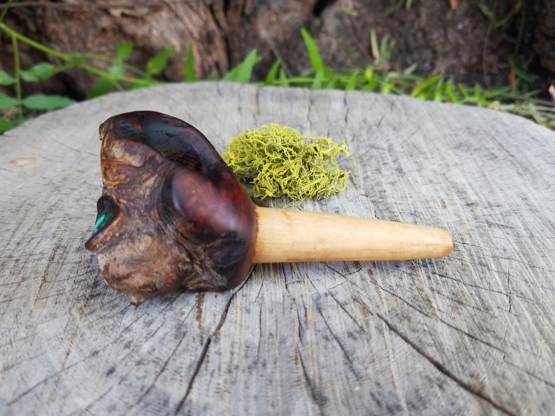 Manzanita Wood Smoking Pipe, Live Edge Wood, Mapacho Tobacco, Figured ...