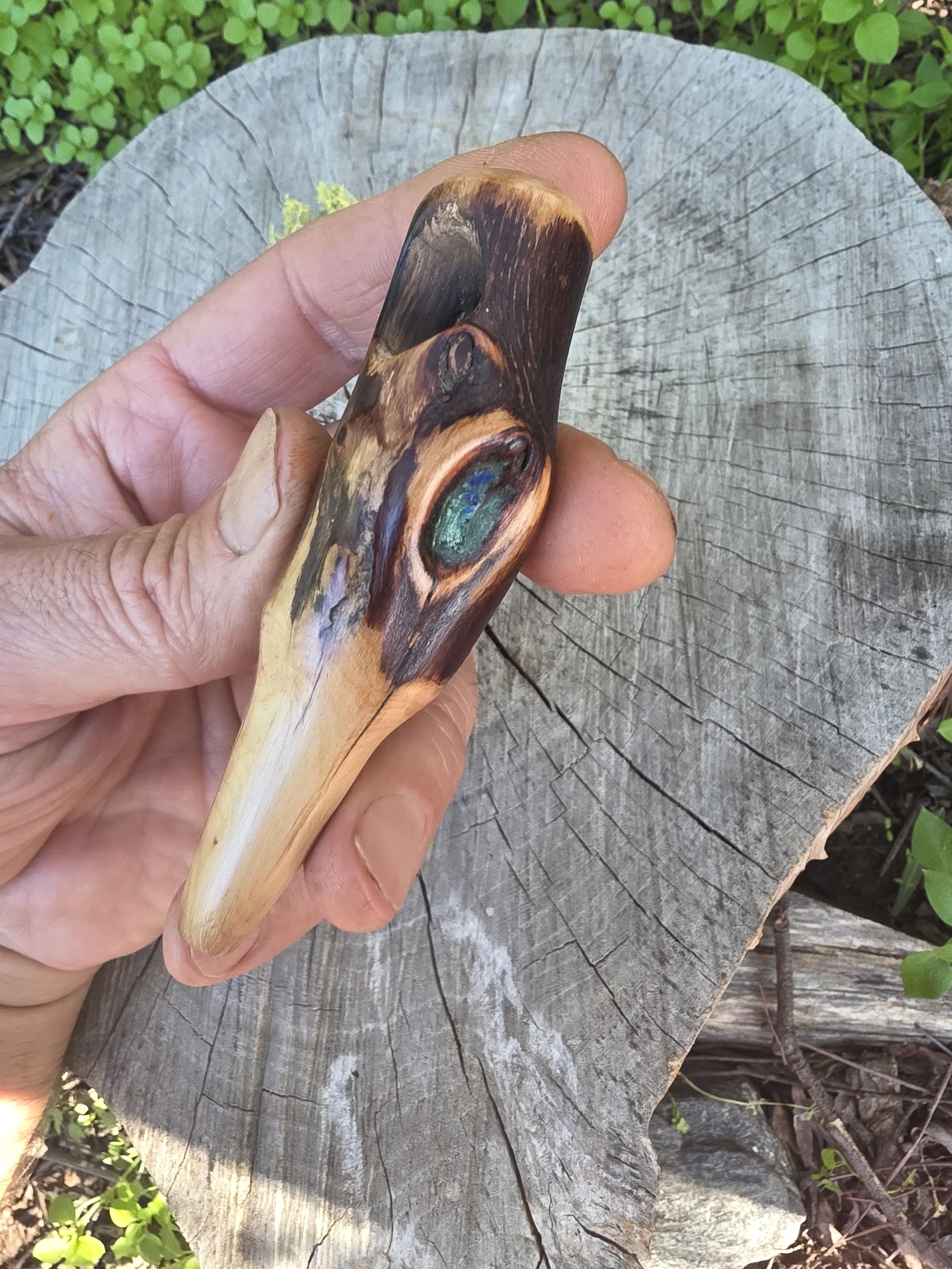 Live Edge Manzanita Wood Pipe, Azurite Malachite Inlay - Etsy