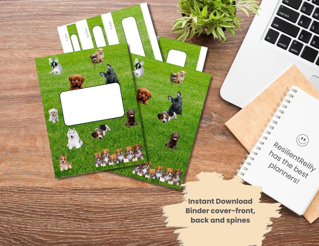 Binder Covers Puppy Theme Perfect Back to School Throughout School Year ...