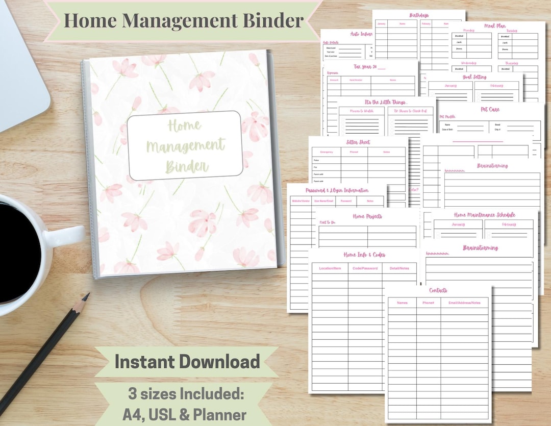 Busy Mom Home Management Binder Organize Life Binder Household ...