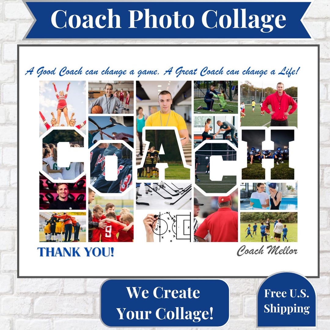 Coach Gift Photo Collage Personalized Gift Picture Frame Collage ...