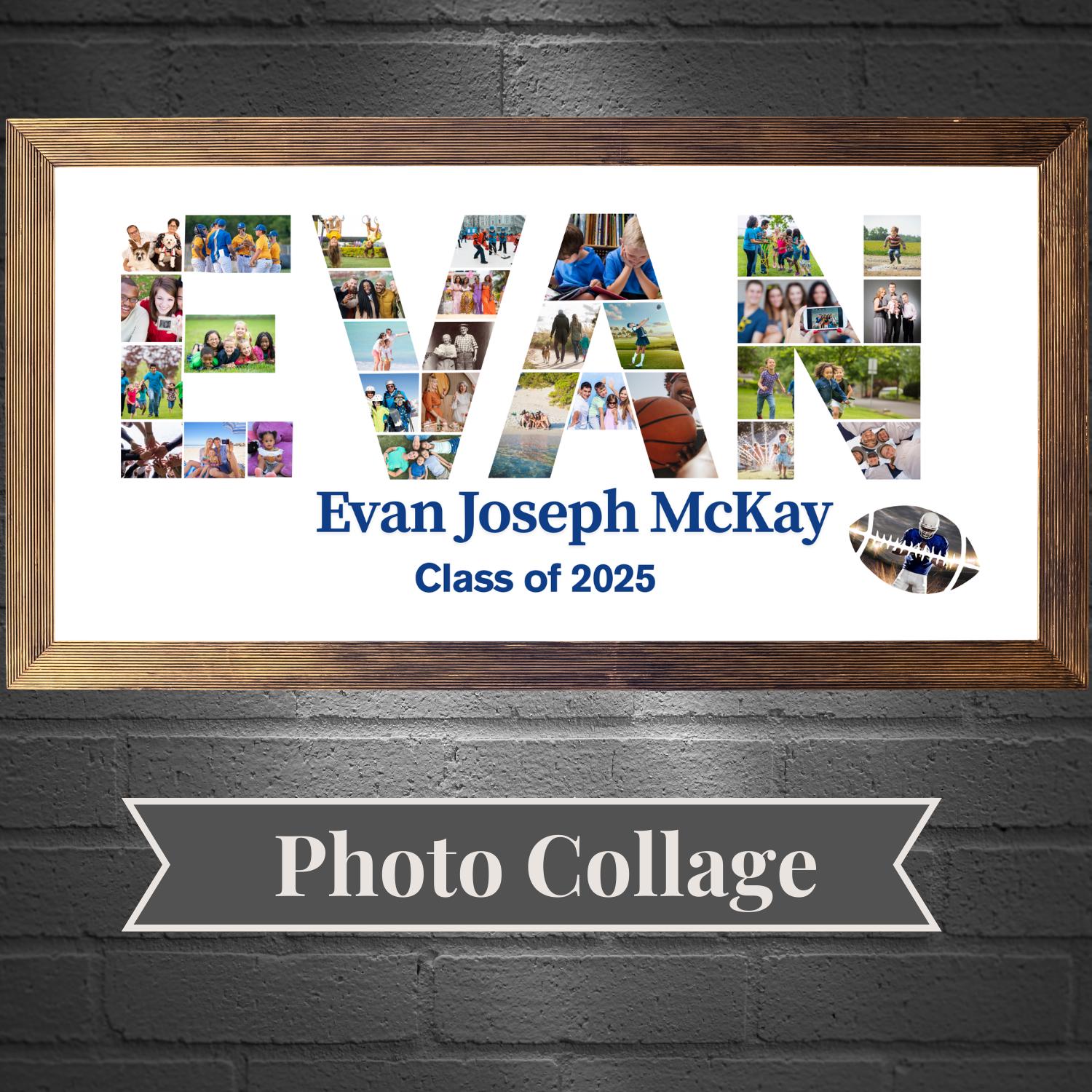 Graduation Photo Collage Gift Custom Name Collage Photo Gift ...