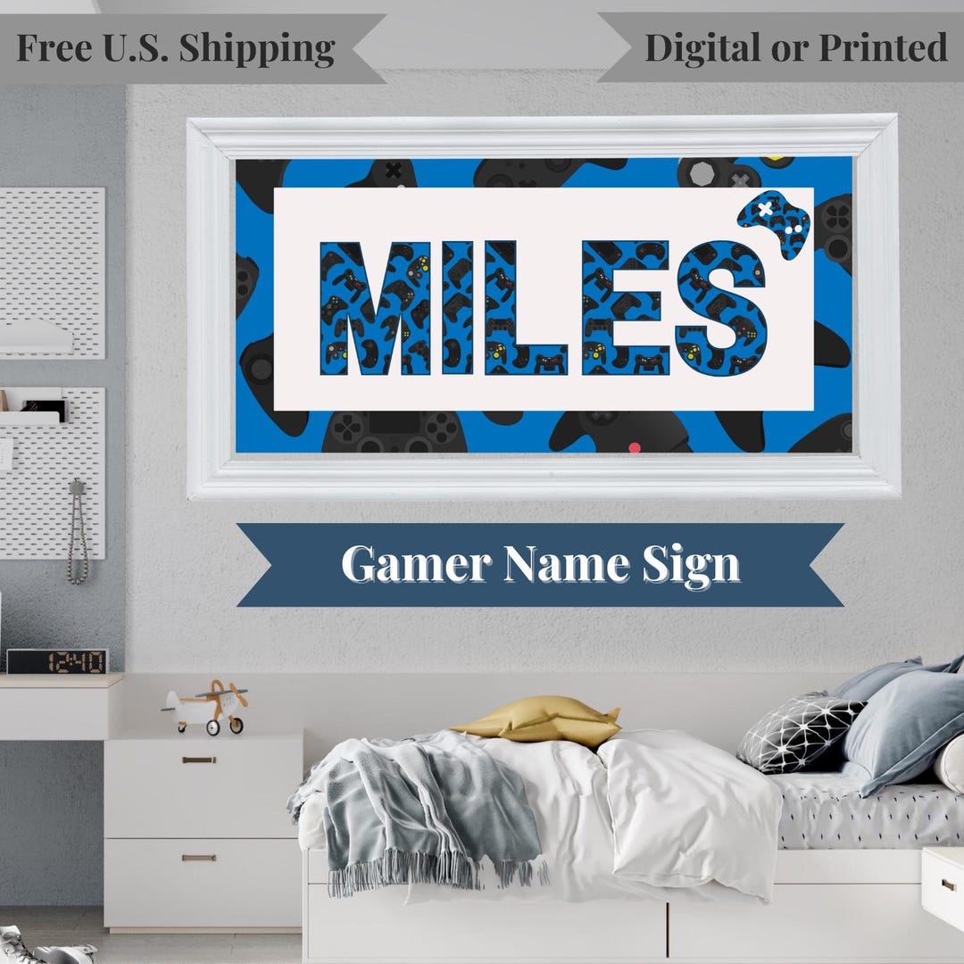 Custom Gamer Letter Boy Decor Boy Birthday Custom Gamer Boy Gift ...