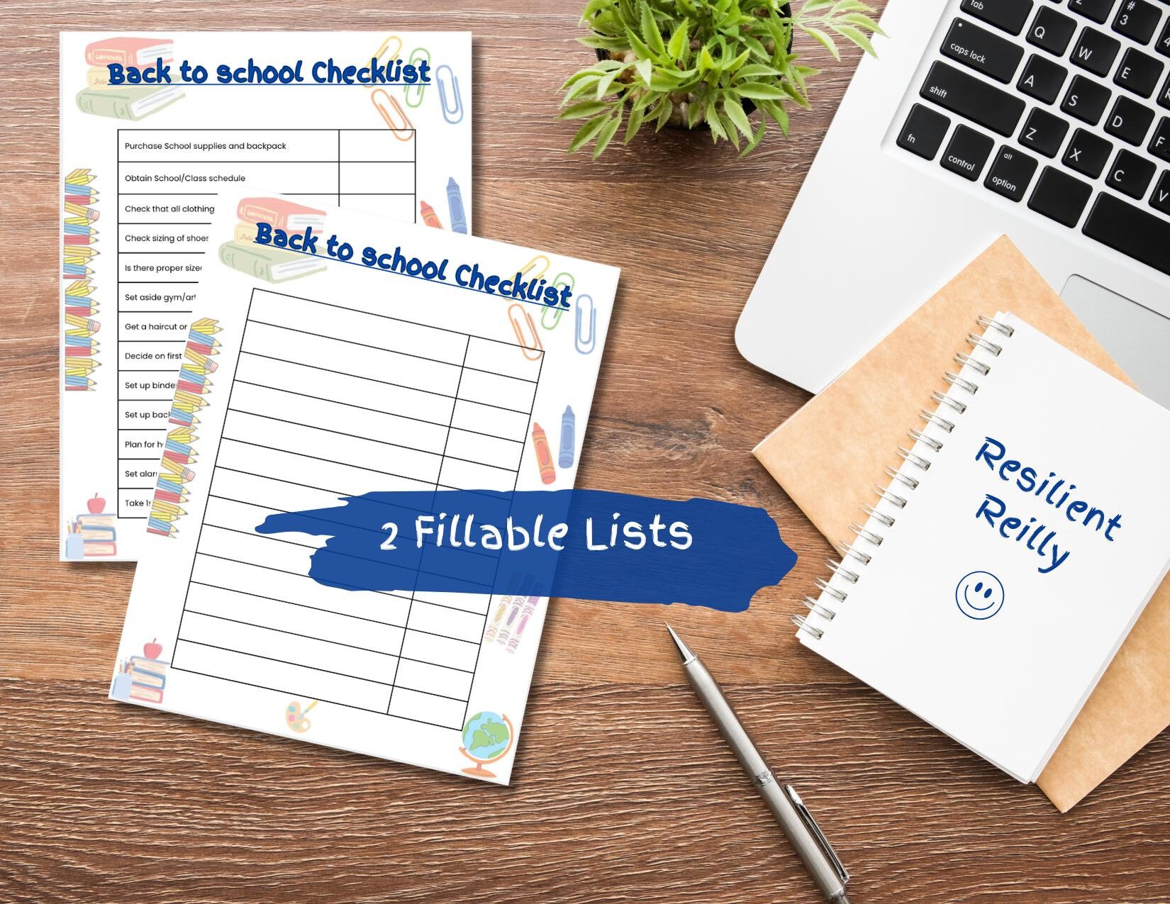 Back to School Checklist Printable Planner Back to School Planner ...