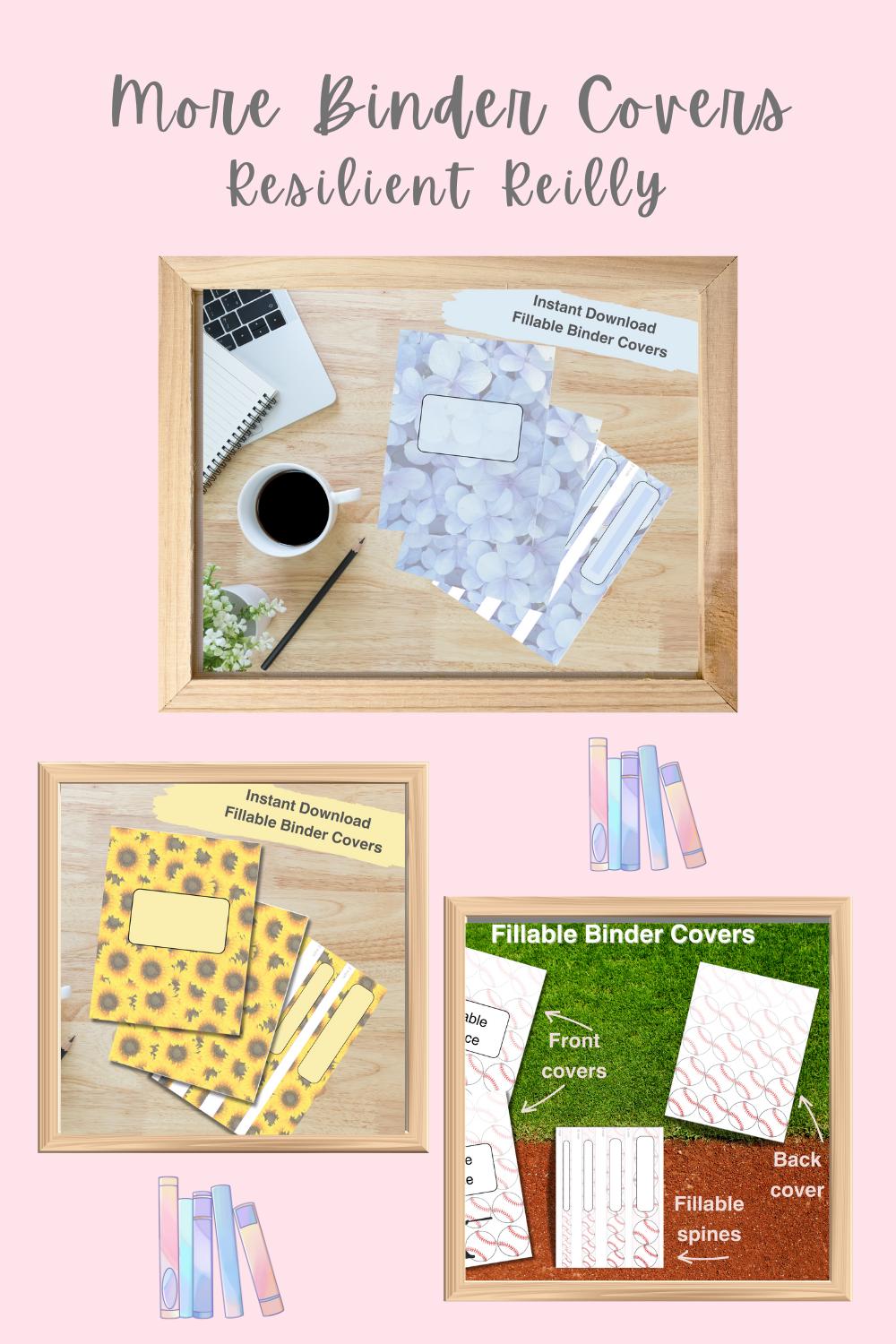 Cherry Heart Binder Cover Fillable With Spine Cute Pink Cherry Heart ...