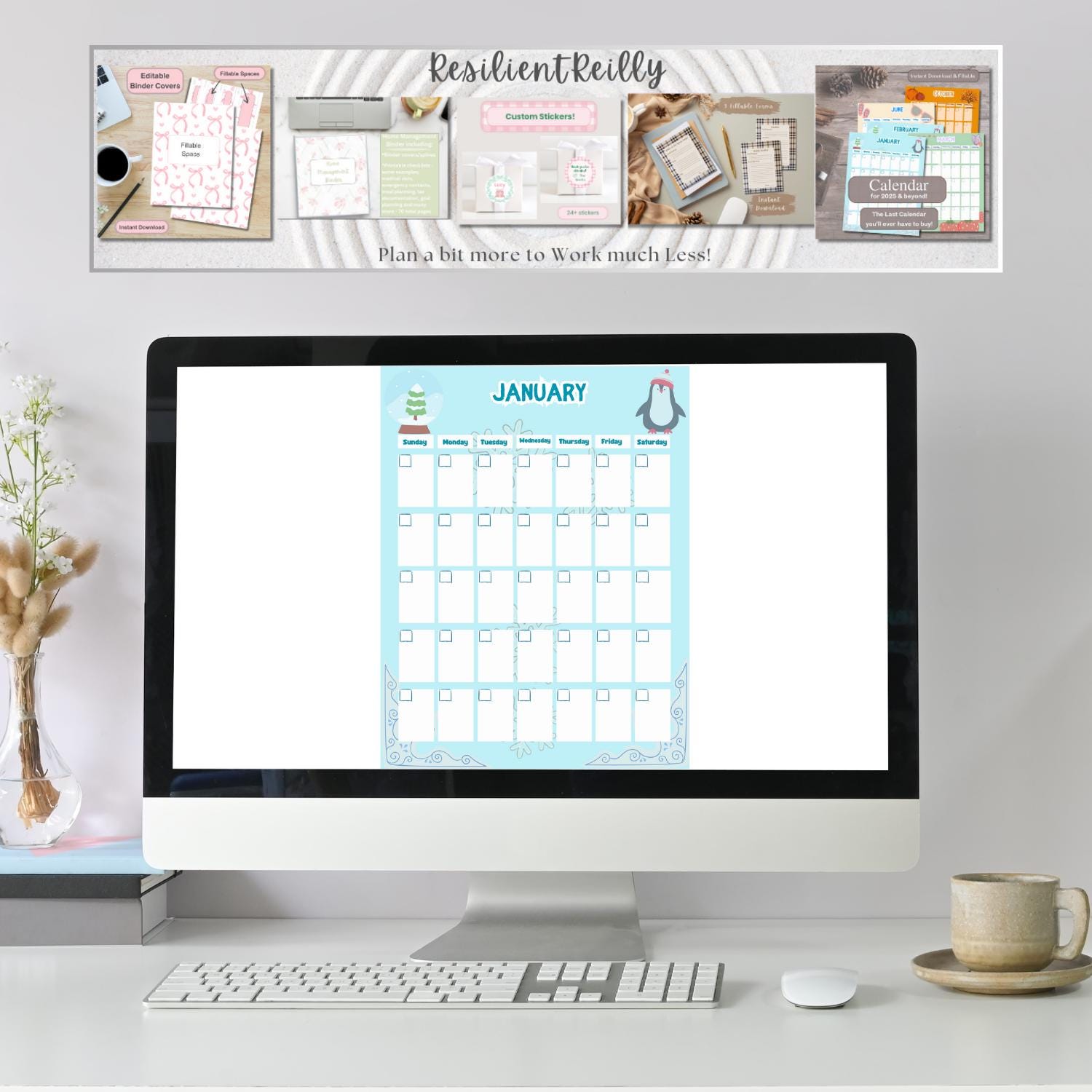 Perpetual Calendar Fillable Infinite Calendar Used Year After Year ...