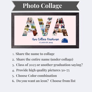 Graduation Photo Collage Gift Custom Name Collage Photo Gift ...