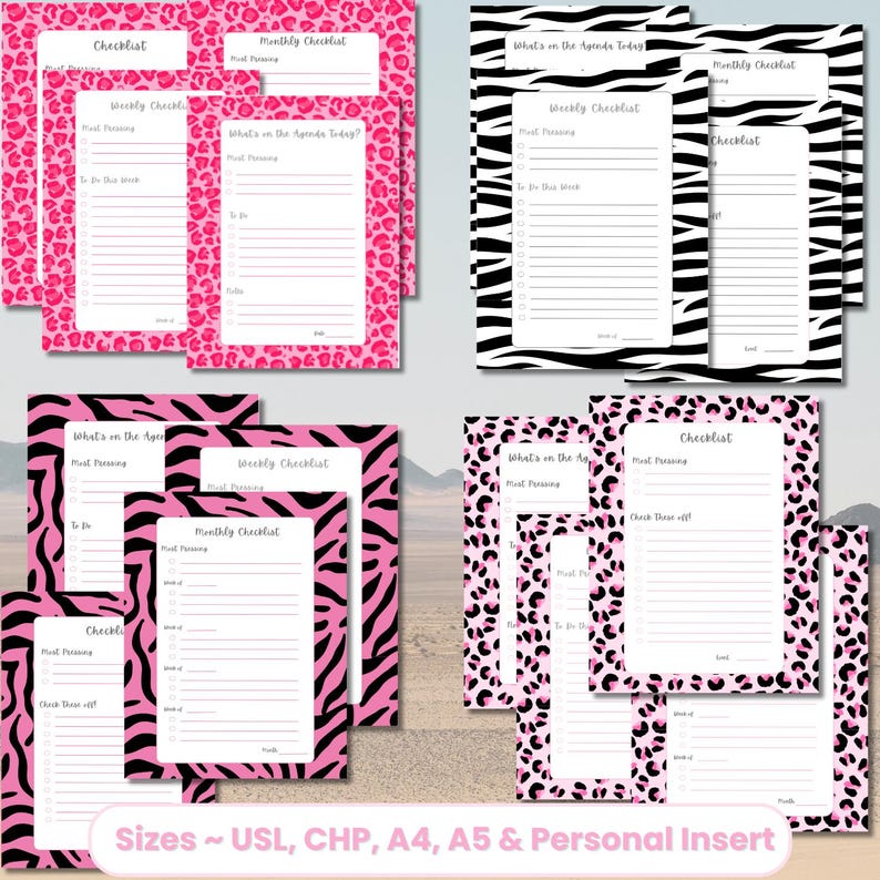Animal Print Planner to Do List Girlie Checklist Cheetah Organization ...