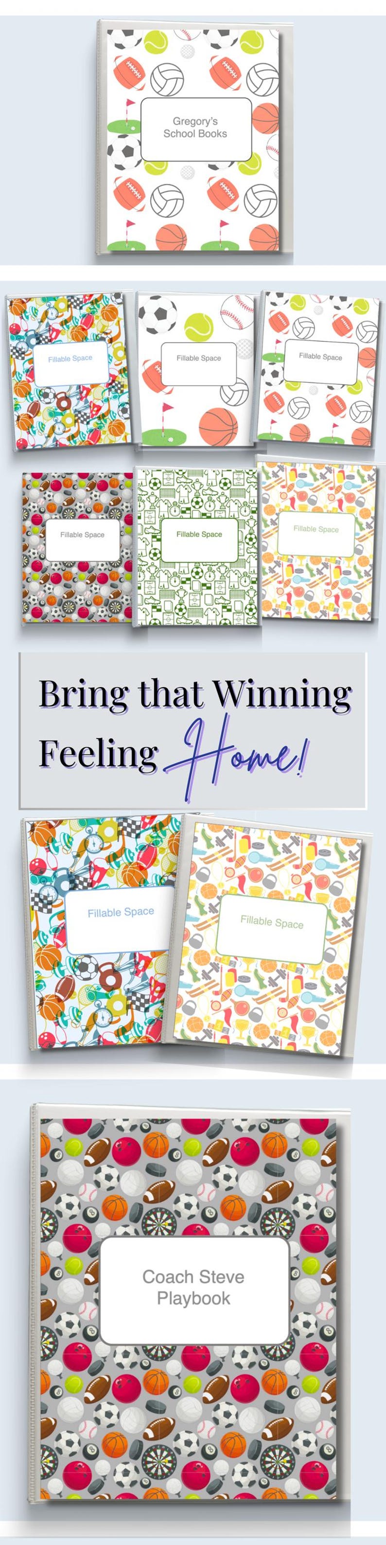 Binder Cover Sports Theme Perfect Back to School All Year School ...