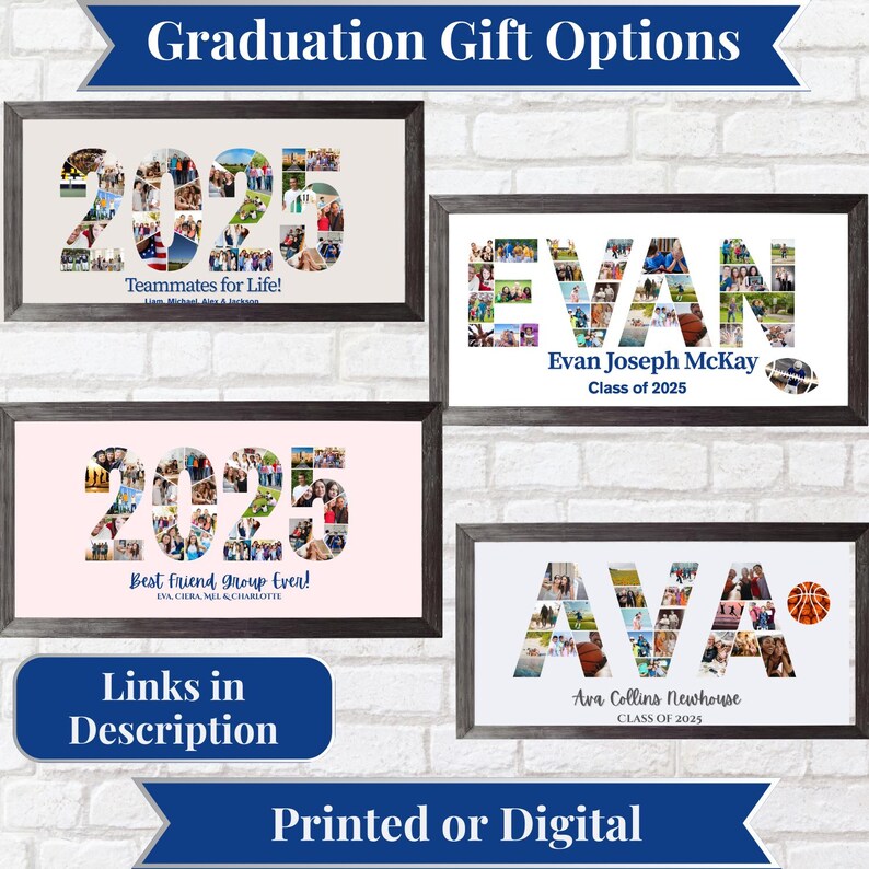 Graduation Photo Collage Gift Custom Name Collage Photo Gift ...