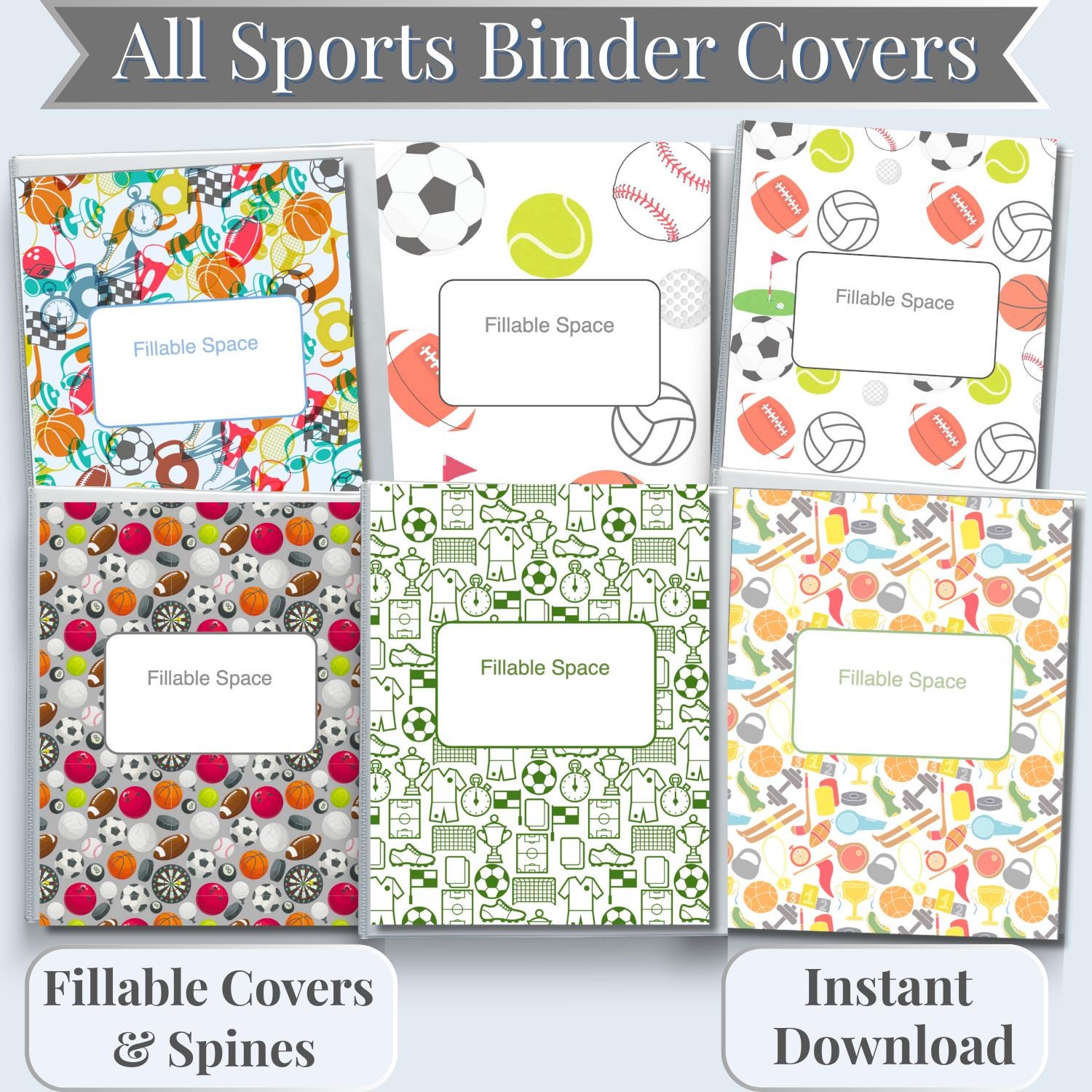 Binder Cover Sports Theme Perfect Back to School All Year School ...