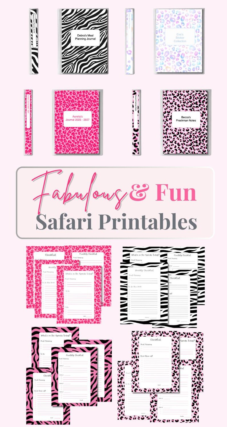 Animal Print Planner to Do List Girlie Checklist Cheetah Organization ...