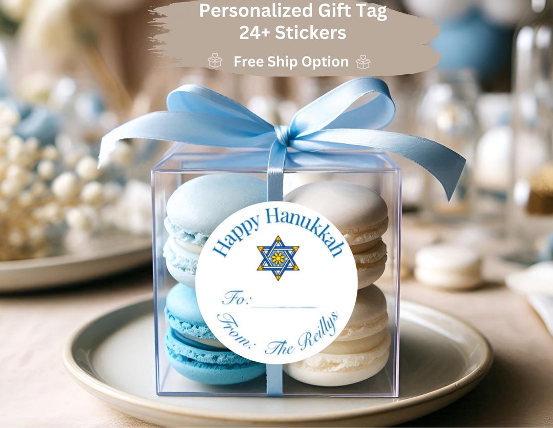 Hanukkah Gift Tag Personalized Set of Gift Tag Sticker Gift Wrap ...