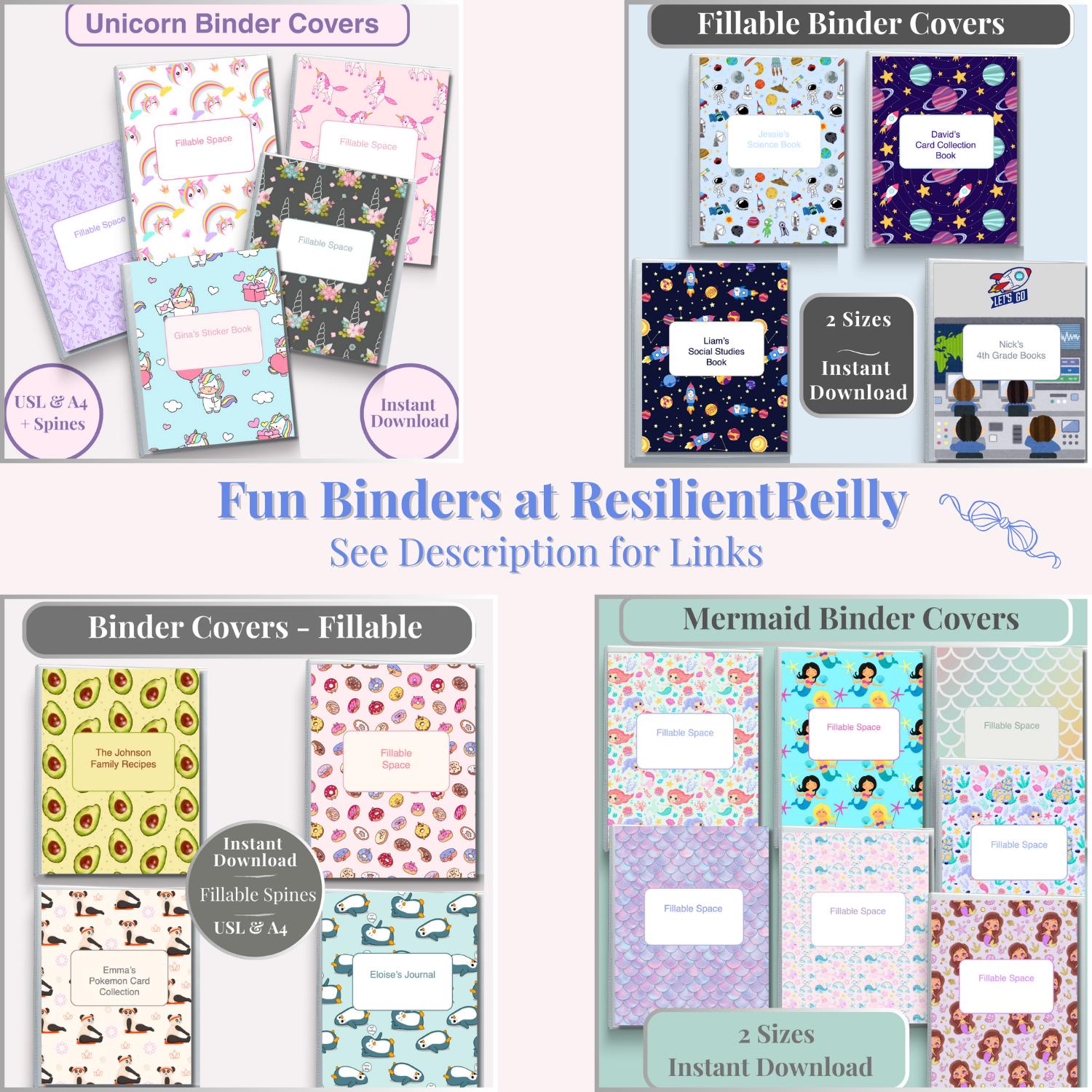 Pink Bow Binder Cover for School Organization Journal Meal Planner Home ...