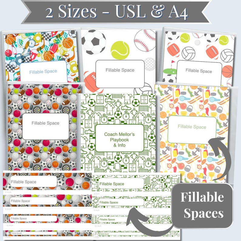 Binder Cover Sports Theme Perfect Back to School All Year School ...