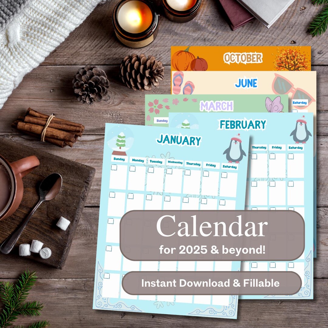Perpetual Calendar Fillable Infinite Calendar Used Year After Year ...