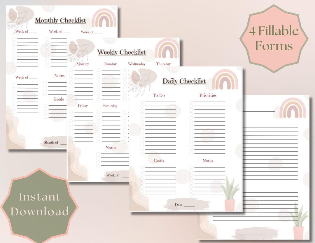 Boho to Do List Bundle Boho Decor Organization Boho Planner to Do List ...