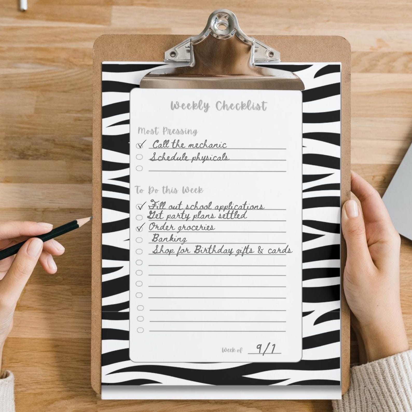 Animal Print Planner to Do List Girlie Checklist Cheetah Organization ...
