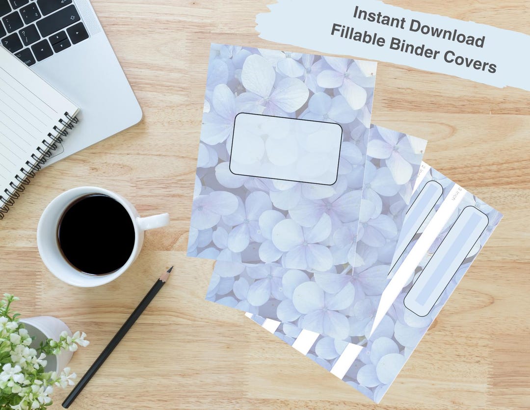 Binder Cover Hydrangea Muted Book Cover Perfect Blue Violet Binder ...