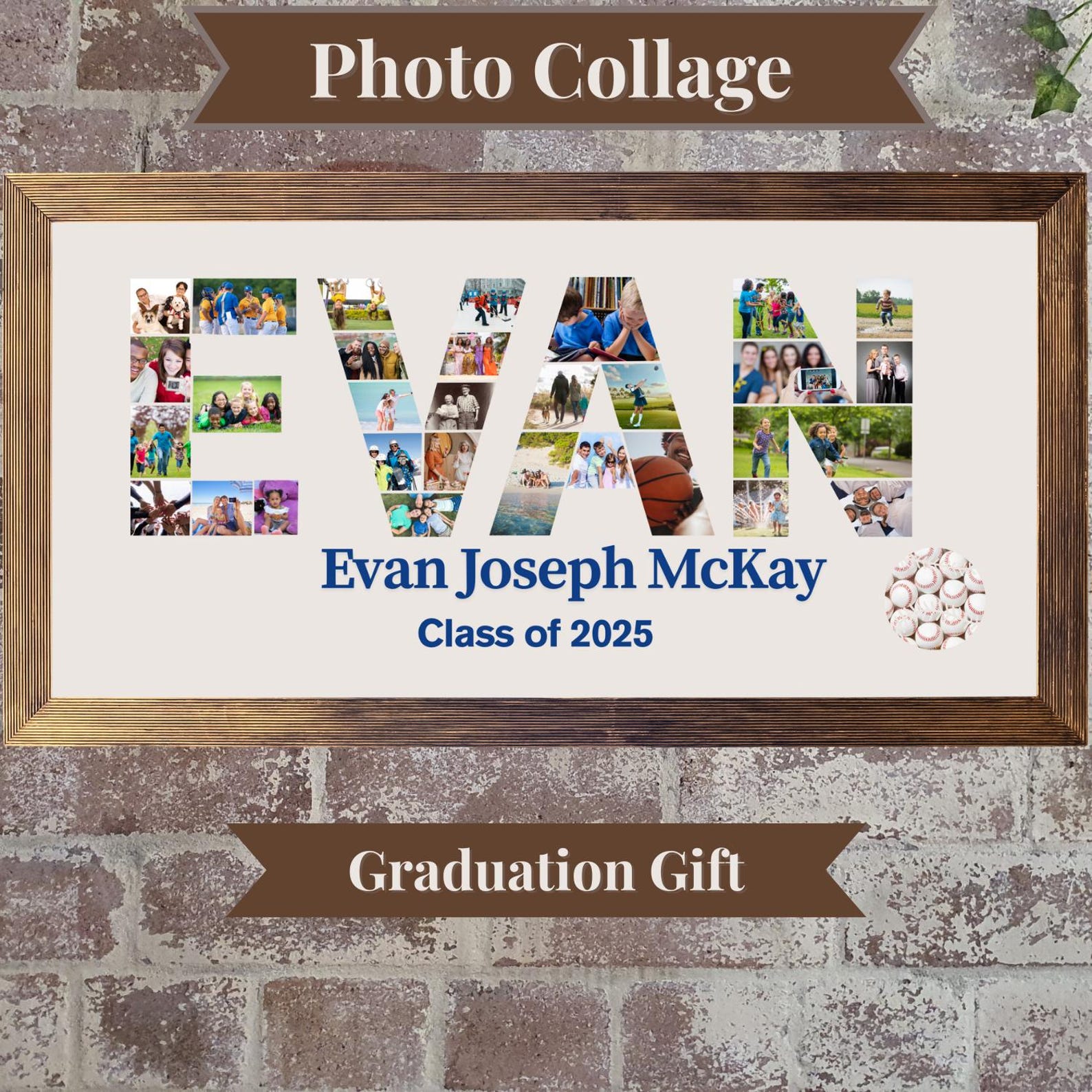 Graduation Photo Collage Gift Custom Name Collage Photo Gift ...