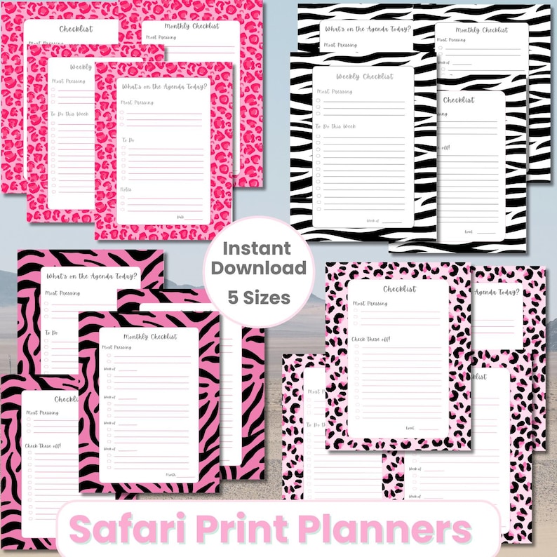 Animal Print Planner to Do List Girlie Checklist Cheetah Organization ...