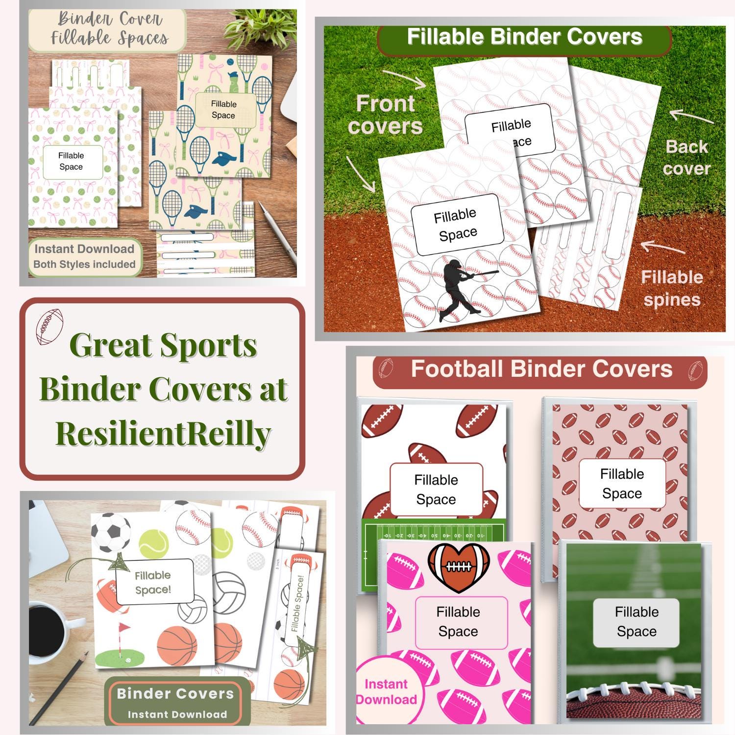 Cherry Heart Binder Cover Fillable With Spine Cute Pink Cherry Heart ...