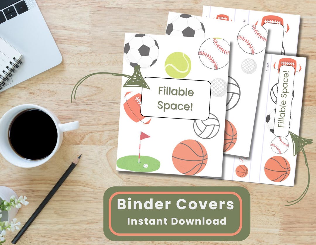 Binder Cover Sports Theme Perfect Back to School All Year School ...