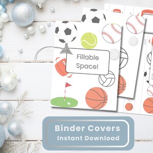 Binder Cover Sports Theme Perfect Back to School All Year School ...