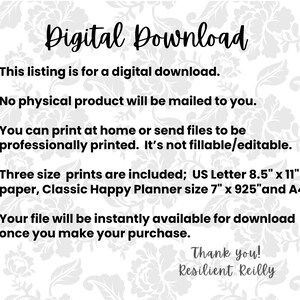 Seasonal Checklist Printable Planner Every Season Schedule Month ...