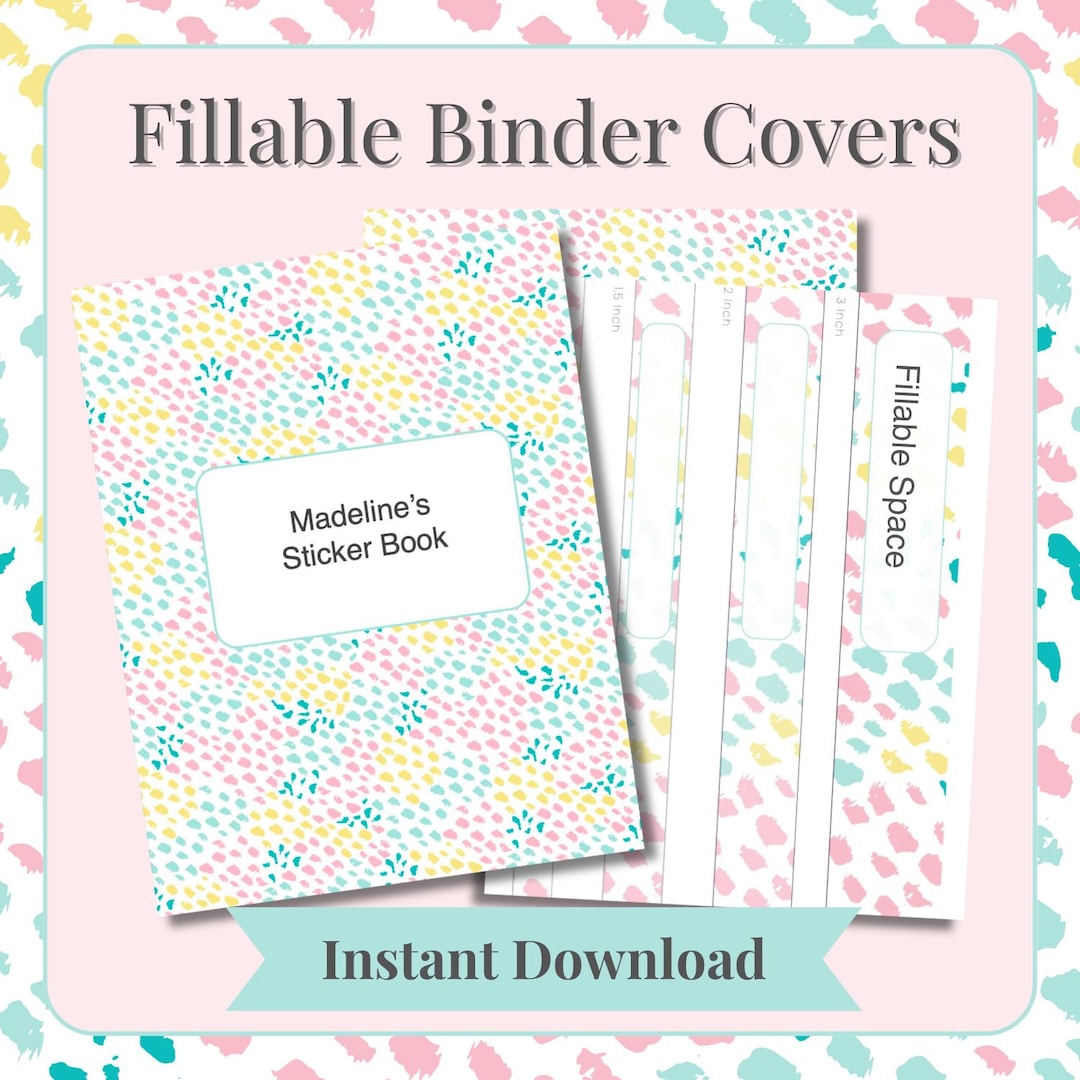 Pretty Pastel Binder Cover for School Organization Journal Planner Home ...