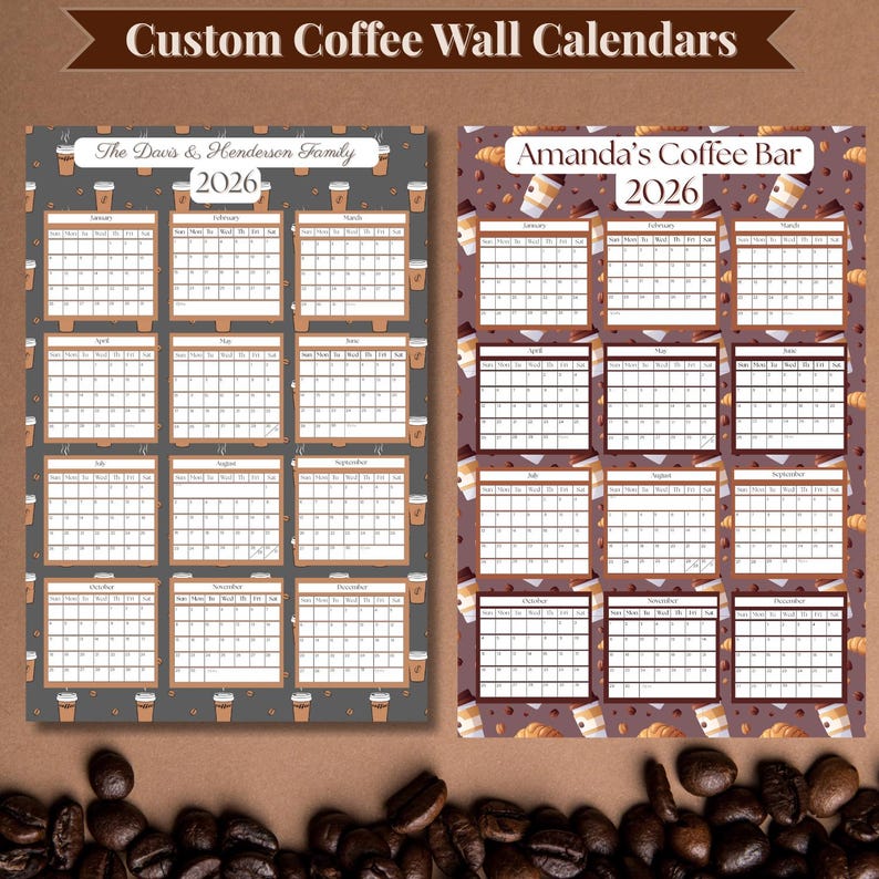 Coffee Calendar 2026 Coffee Shop Decor Coffee Wall Calendar 2026 Coffee ...