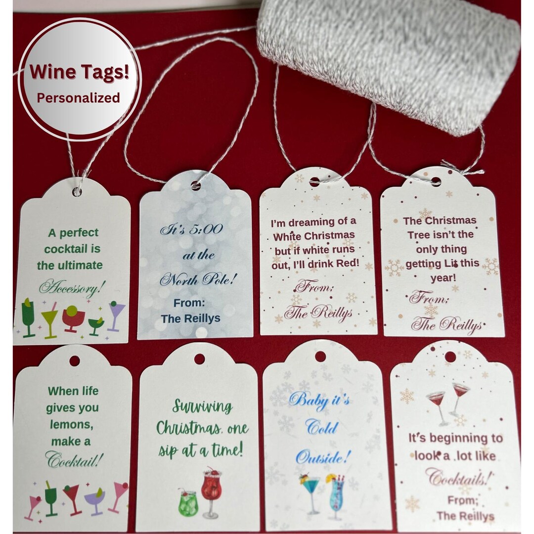Wine Gift Tag for Holiday Gifting for Hostess Gift Personalized Funny ...