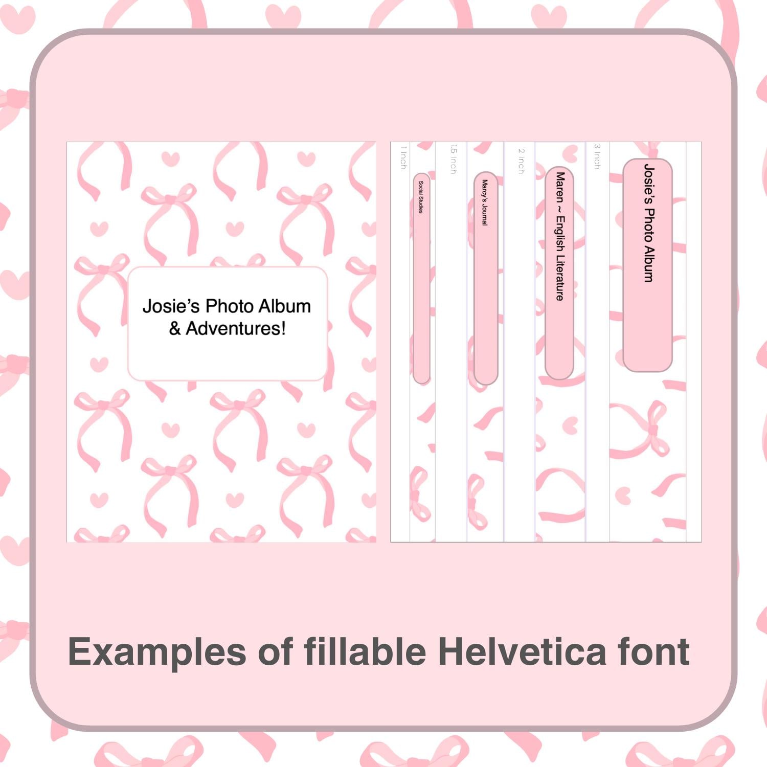 Pink Bow Binder Cover for School Organization Journal Meal Planner Home ...