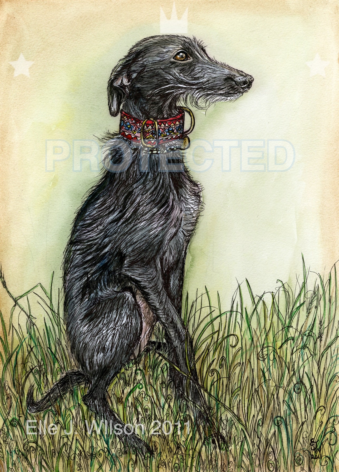 Lurcher Art Print - Etsy