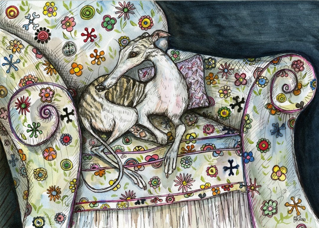 Whippet Dog Art Print - Etsy