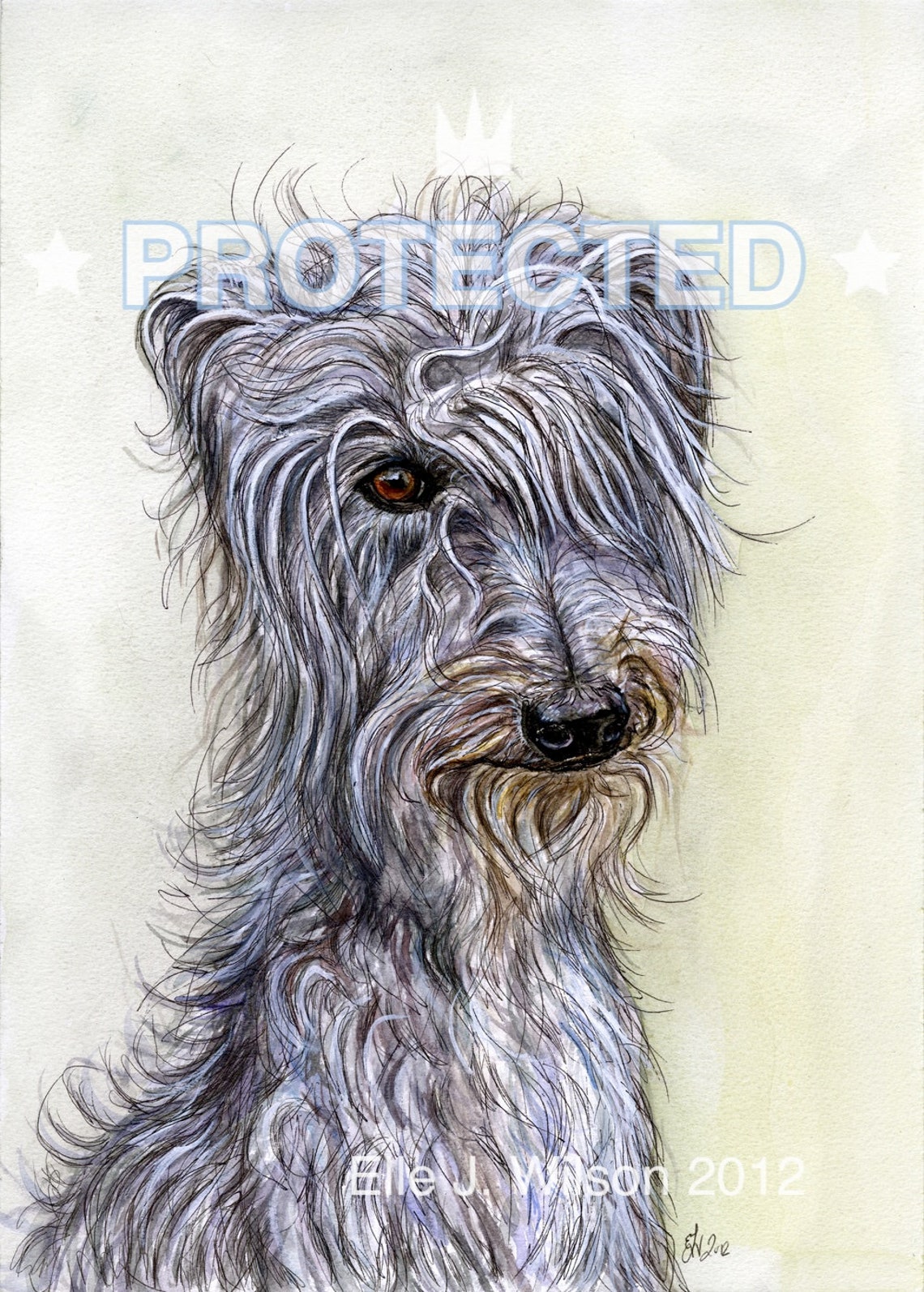 DOG ART Lurcher Hound Dog Print | Etsy