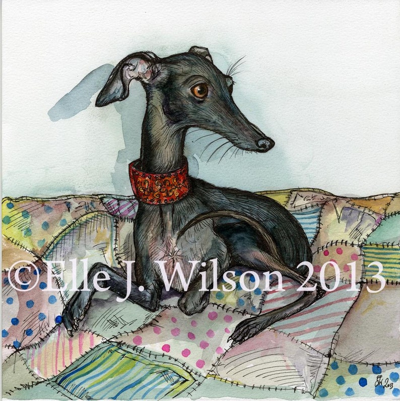 Italian Greyhound Art Dog Print - Etsy